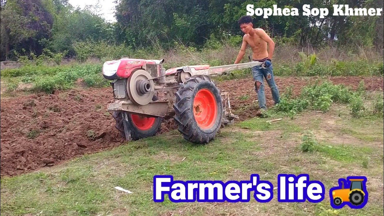 Farmers work the fields using tractors🚜🙏 || Sophea Sop Khmer - YouTube