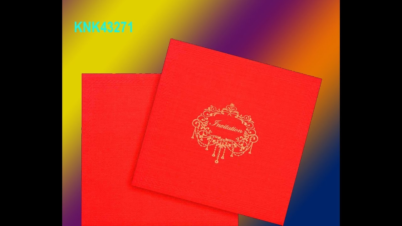 Royal Red Shading Designer Wedding Card - KNK43271 - YouTube