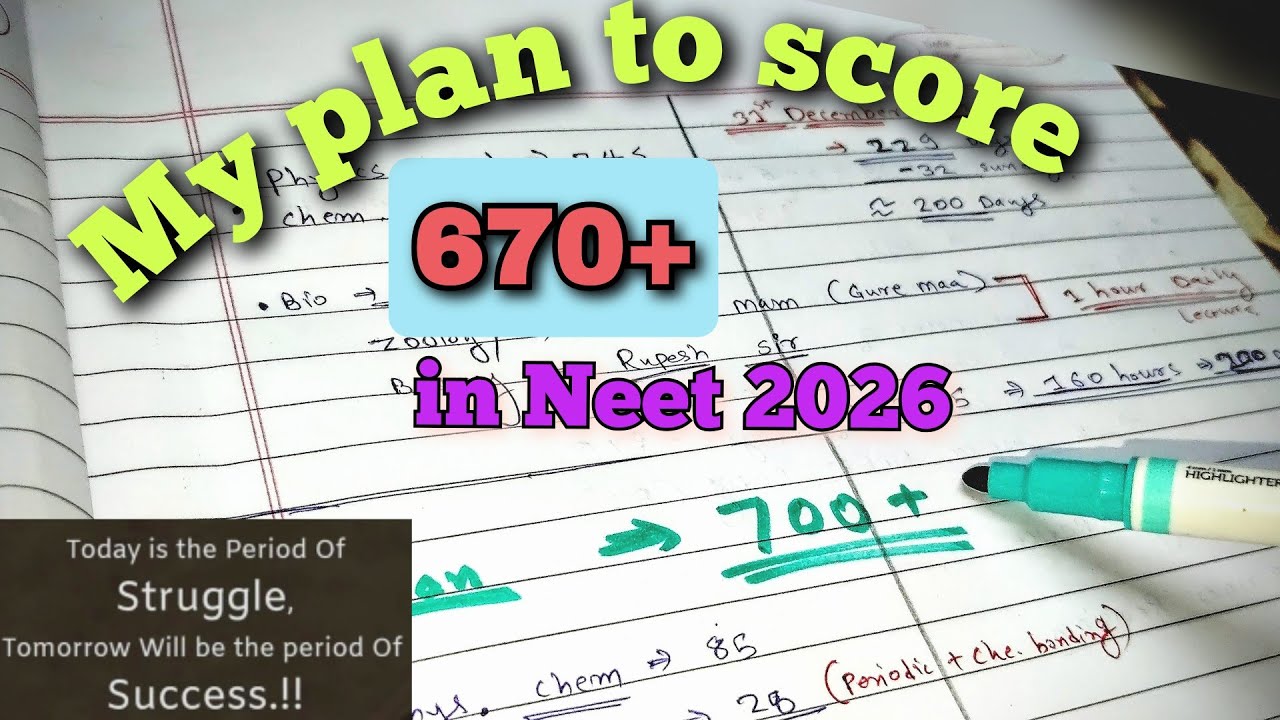 My Masterplan to score 670+ in Neet 2026 :Dropper plan - YouTube