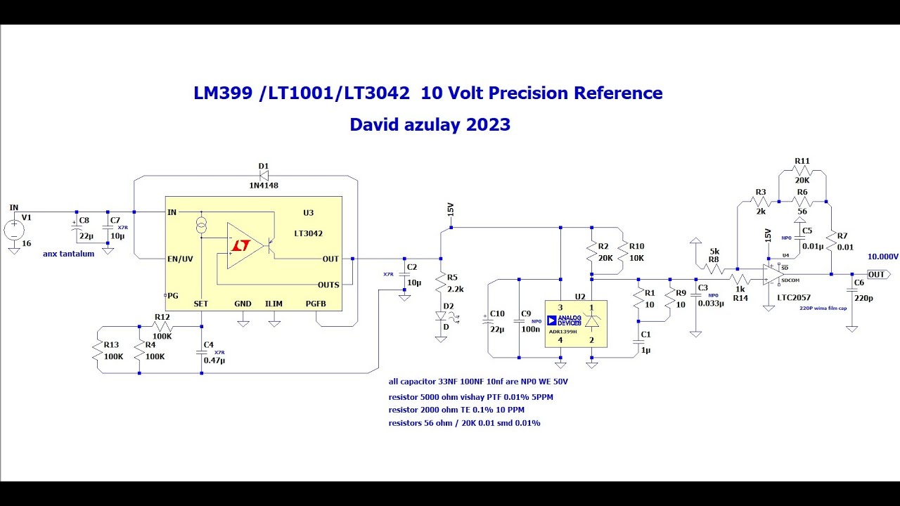 LM399/LT3042/LTC2057 10 volt ref - YouTube