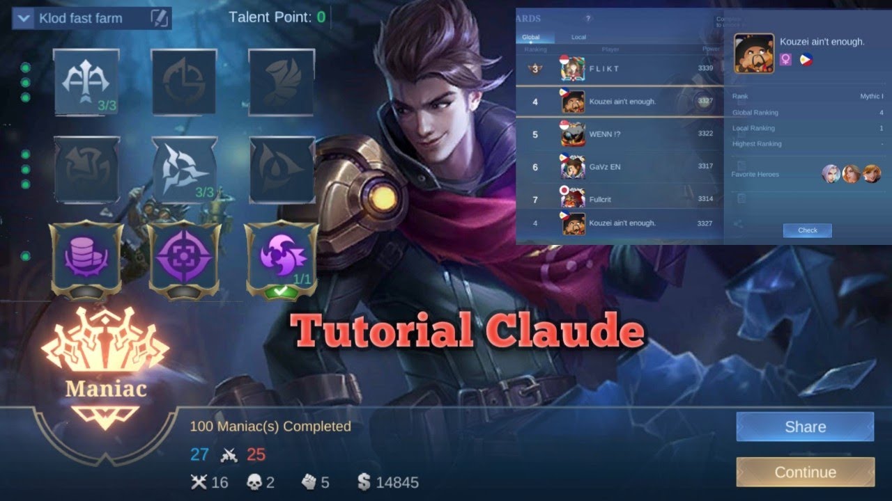 Claude Basic Rotation 2022 | Top 4 Global Claude Build | Claude ...