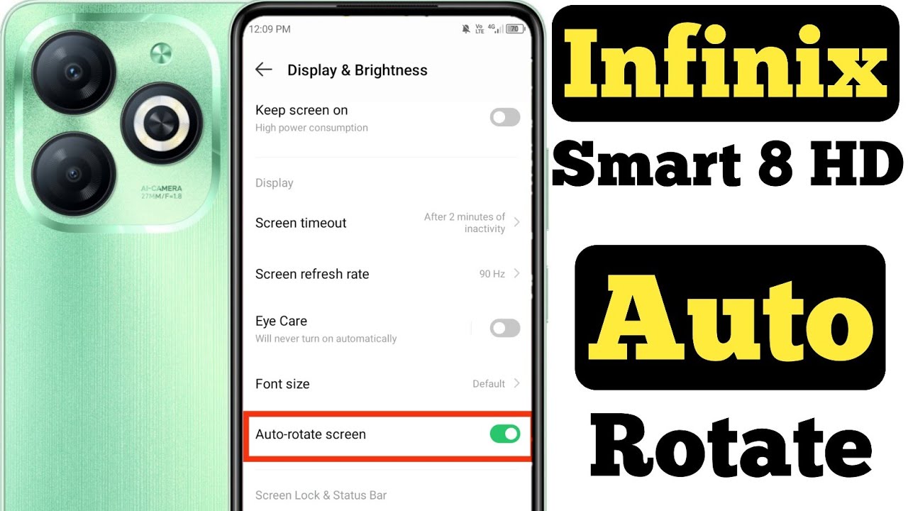 How to enable auto rotation in Infinix Smart 8 HD || Infinix Smart 8 HD ...