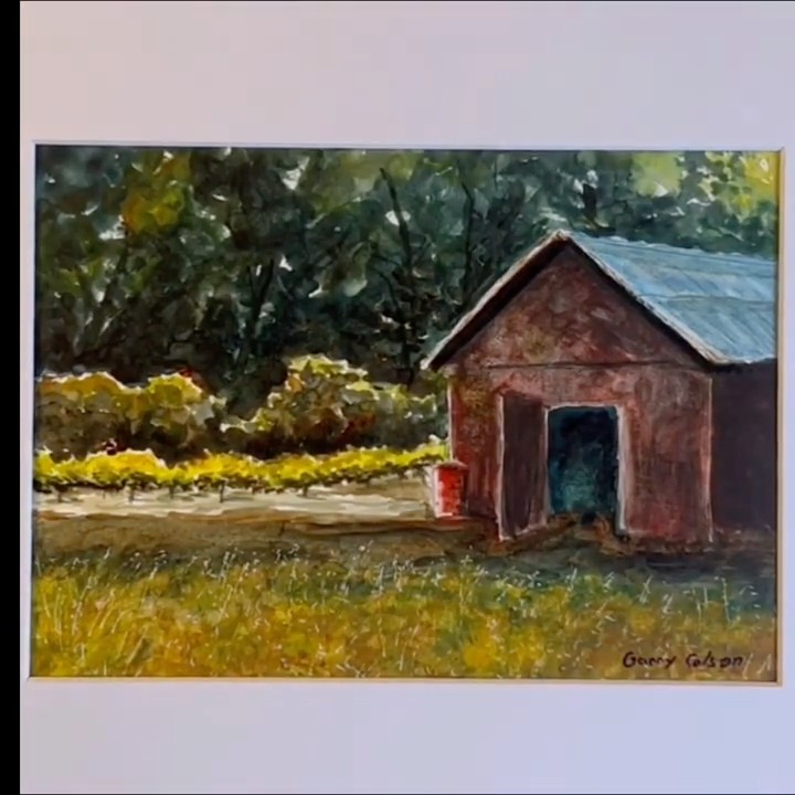 Watercolor Landscape Painting of a Shack - YouTube