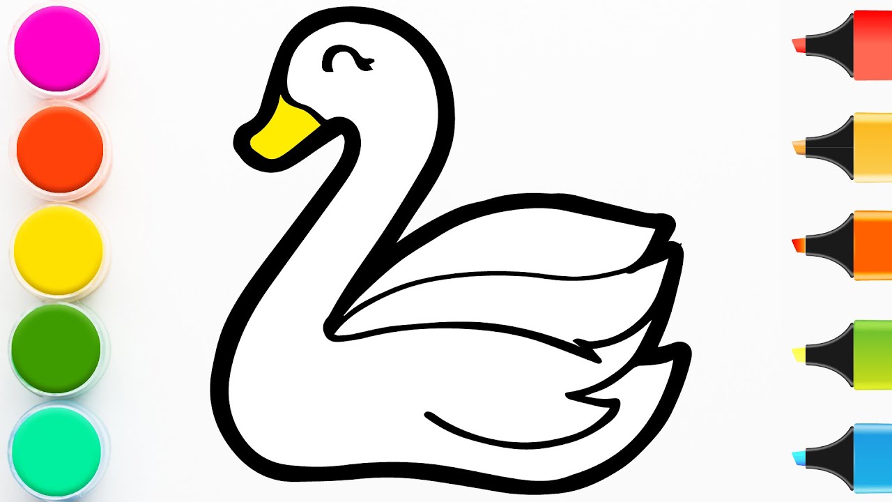 How to Draw a Cute Swan | Step by Step Easy - YouTube