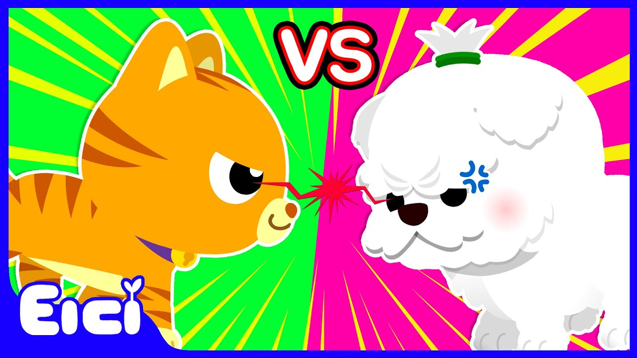 강아지 & 고양이 동요 모음집! | 멍멍이 VS 야옹이 | 동물동요 | 가족동요 | 어린이 인기동요 ★ 티디키즈 - YouTube