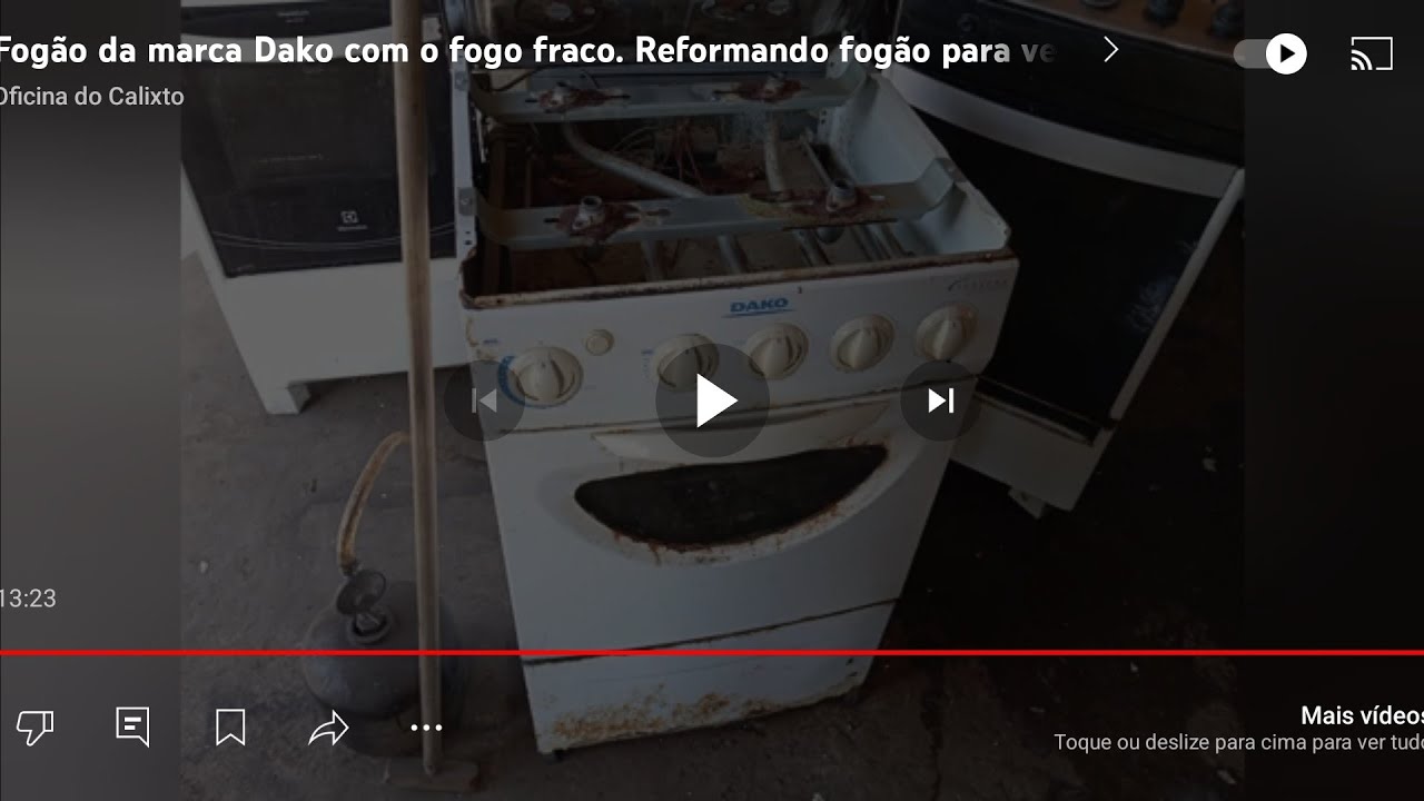 Fogão da marca Dako com o fogo fraco. Reformando fogão para vender ...