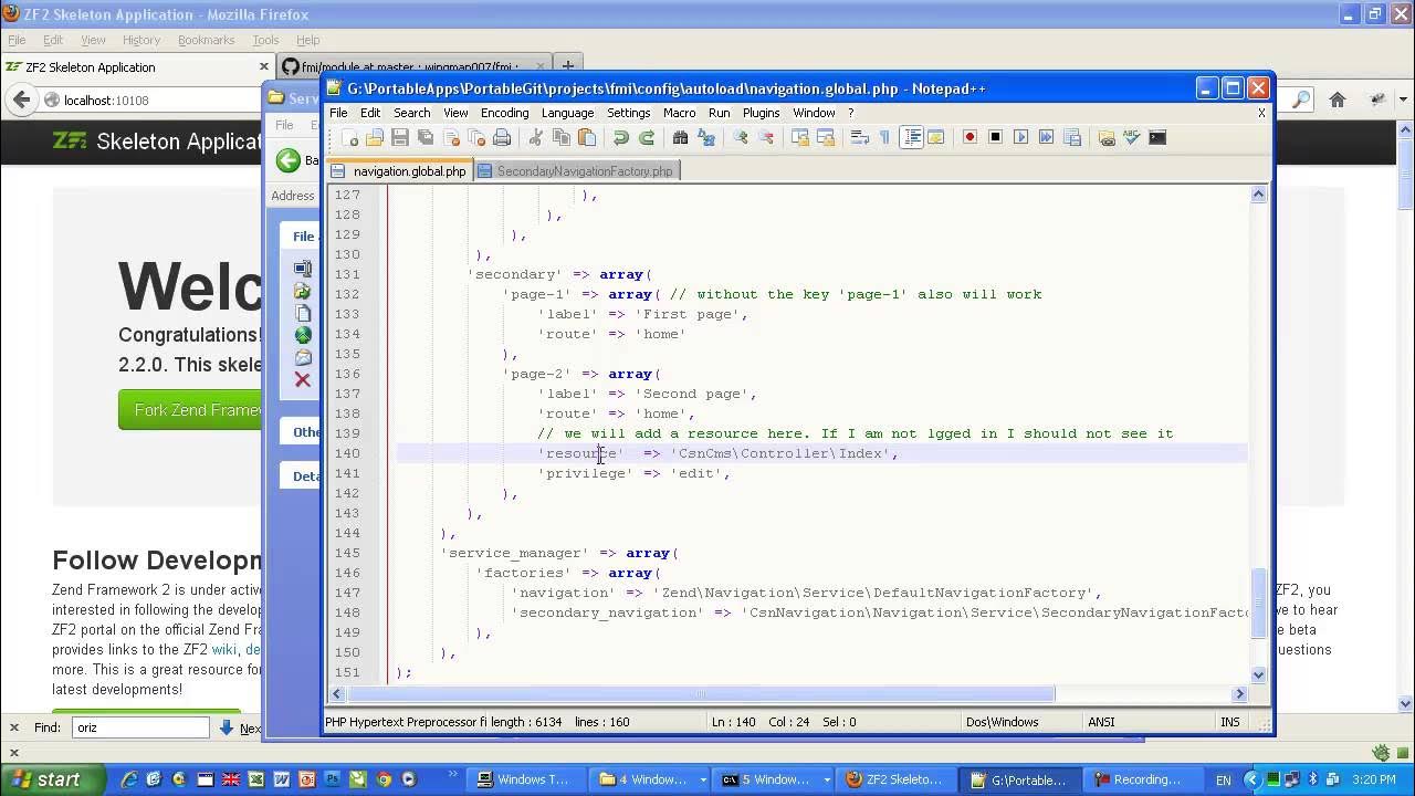 Zend Framework 2 Secondary Navigation With Acl - YouTube
