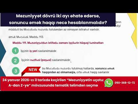Məzuniyyət dövrü iki ayı əhatə edərsə, sonuncu əmək haqqı necə hesablanmalıdır?