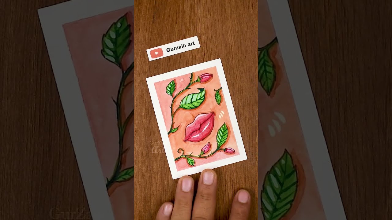 Mini painting of Glossy Lips 💋 #asmr #relaxing #drawing #art #lips ...