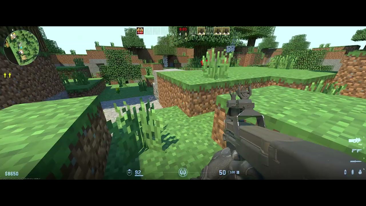 Counter Strike 2 map CS_MINECRAFT_LANDSCAPE Me+Bots - YouTube
