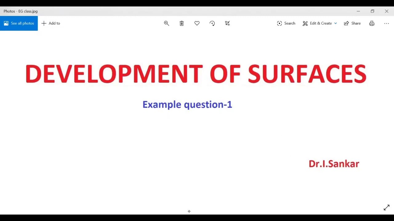 DEVELOPMENT OF SURFACES (Example Questions- 1) - YouTube