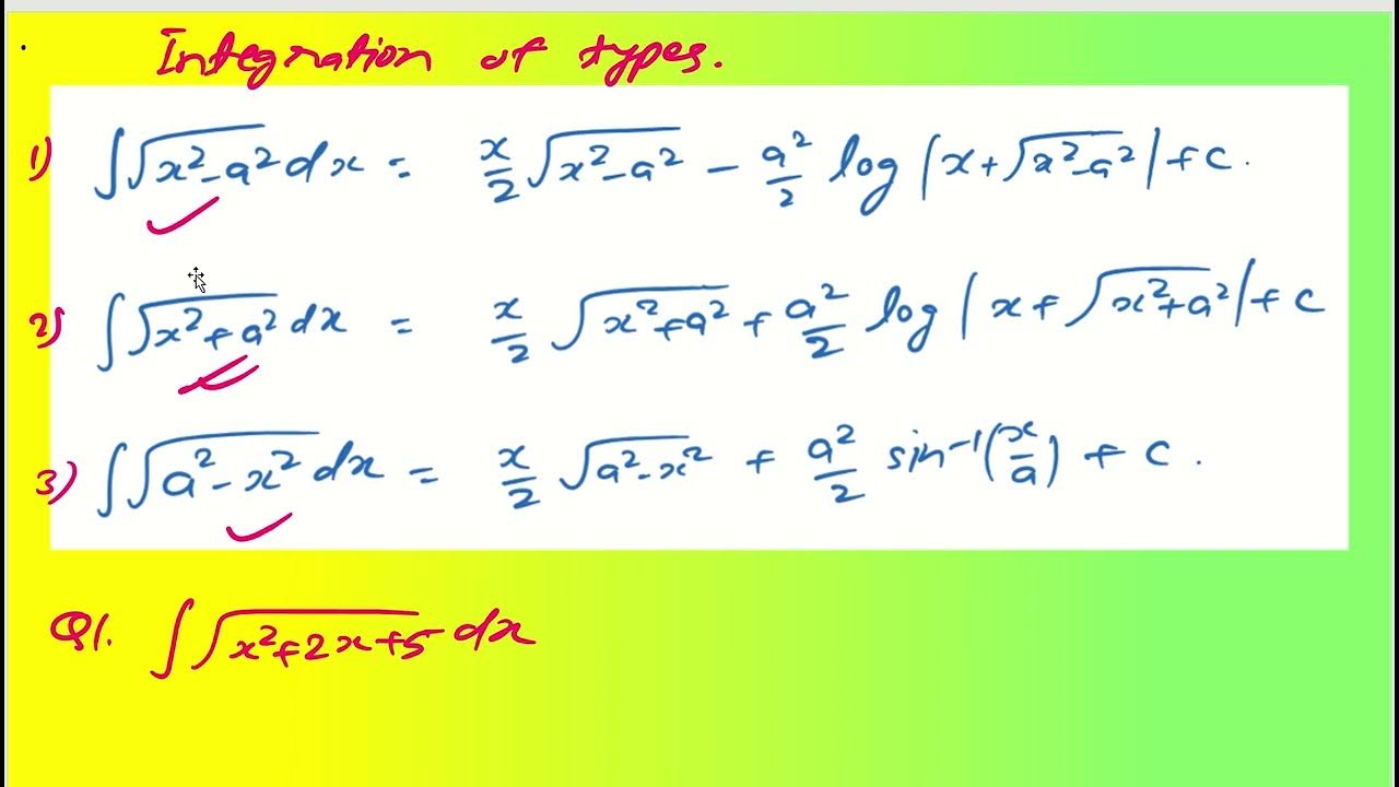 014_Integration problems of some particular types sqrt(x^2+a^2) - YouTube