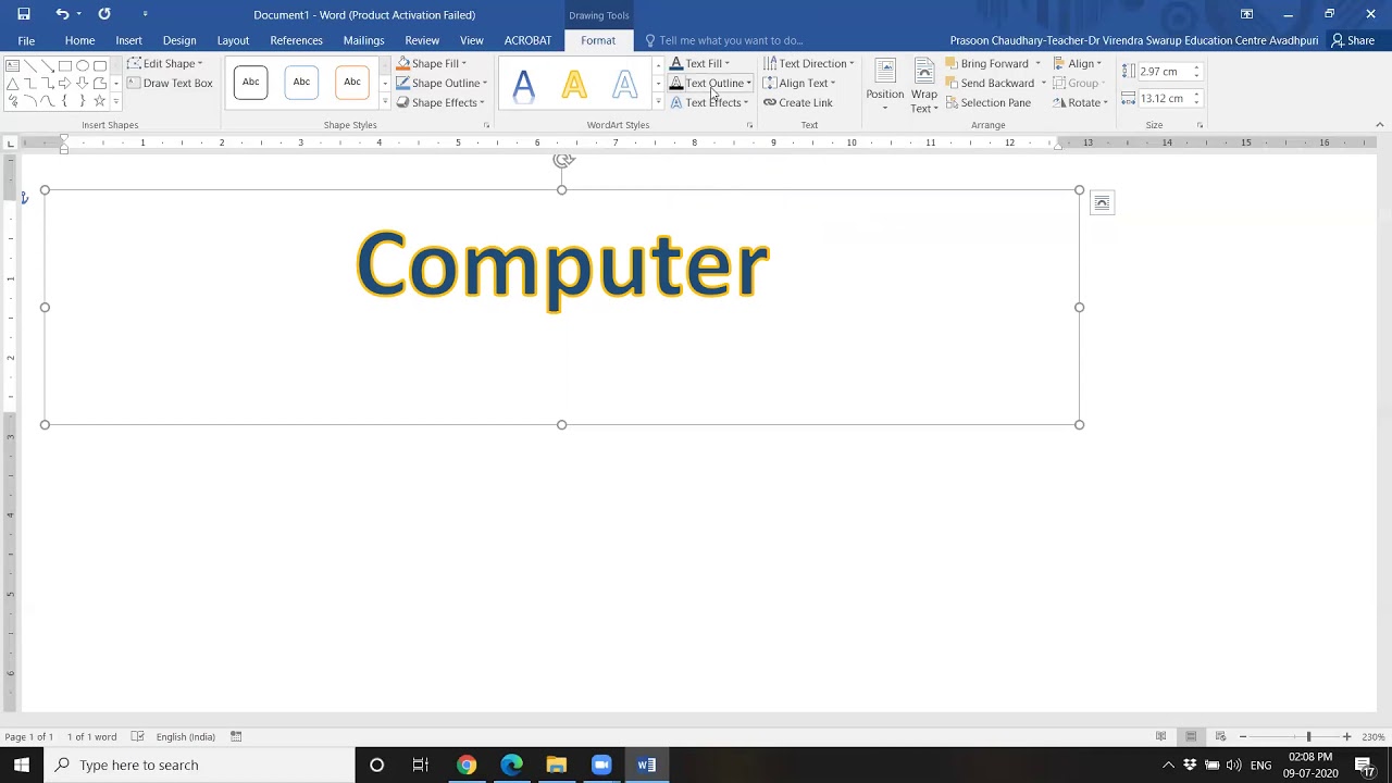 Class 5 MS Word ( Using WordArt) - YouTube