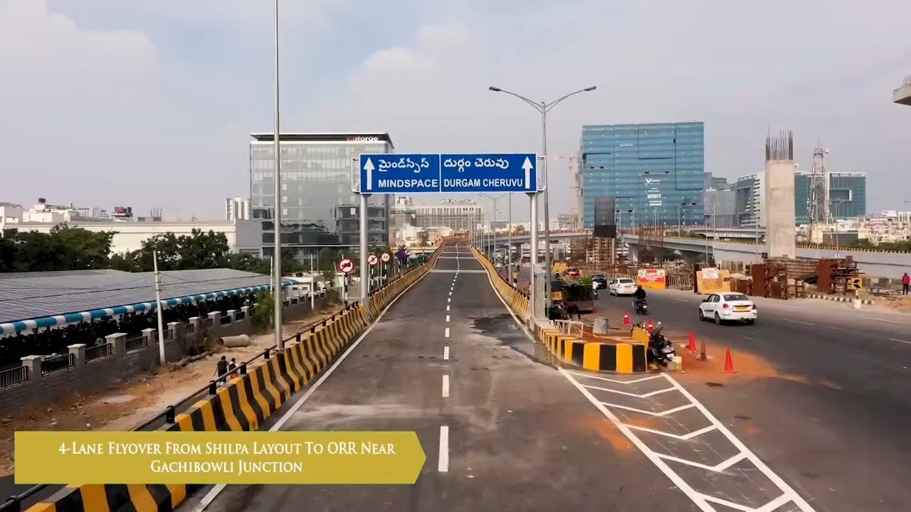 4 lane Flyover from Shilpa Layout to ORR Near Gachibowli - YouTube