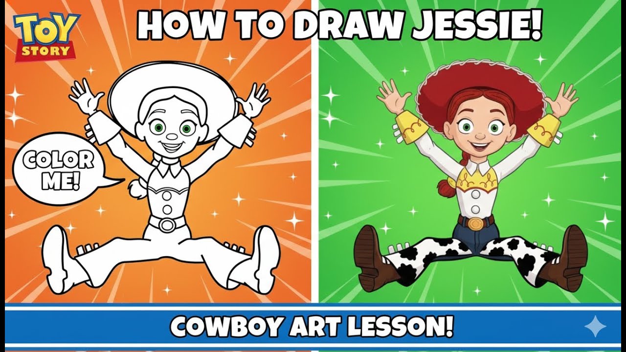 How to Draw Jessie Cowgirl | Toy Story Drawing - YouTube