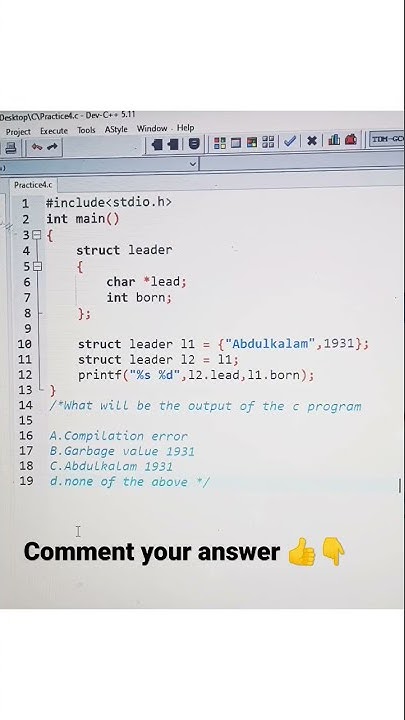 c practice questions. #c #shorts #youtube #structure #programming - YouTube