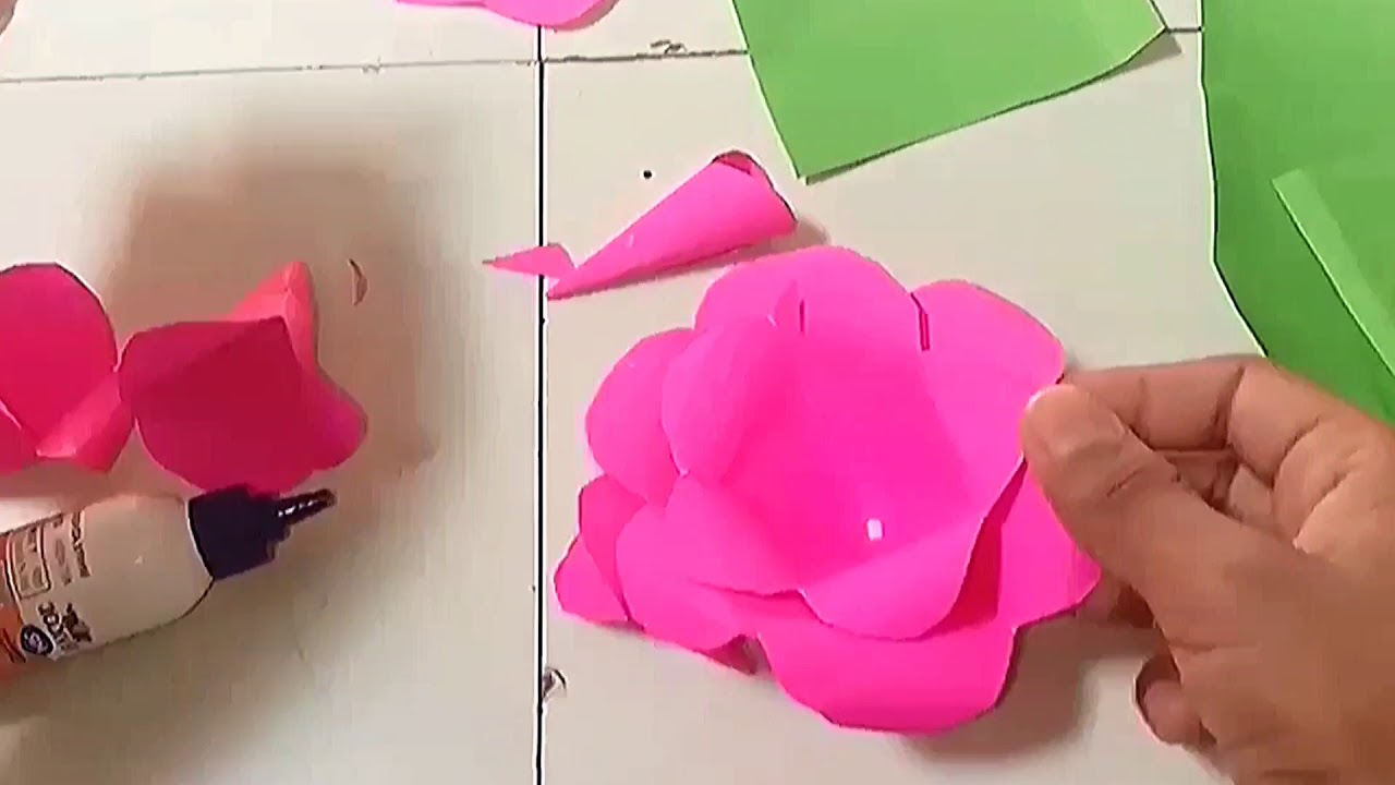 Rose flower paper cutting - YouTube
