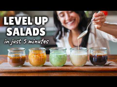 Salate auf Restaurantniveau zubereiten | 5 schnelle Dressings 🥗