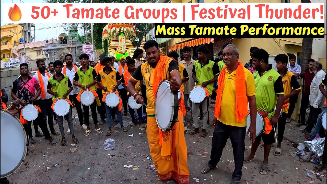 50+ Group Tamate Betas Rock KR Puram | Oora Habba 2025 | Biggest Tamate ...