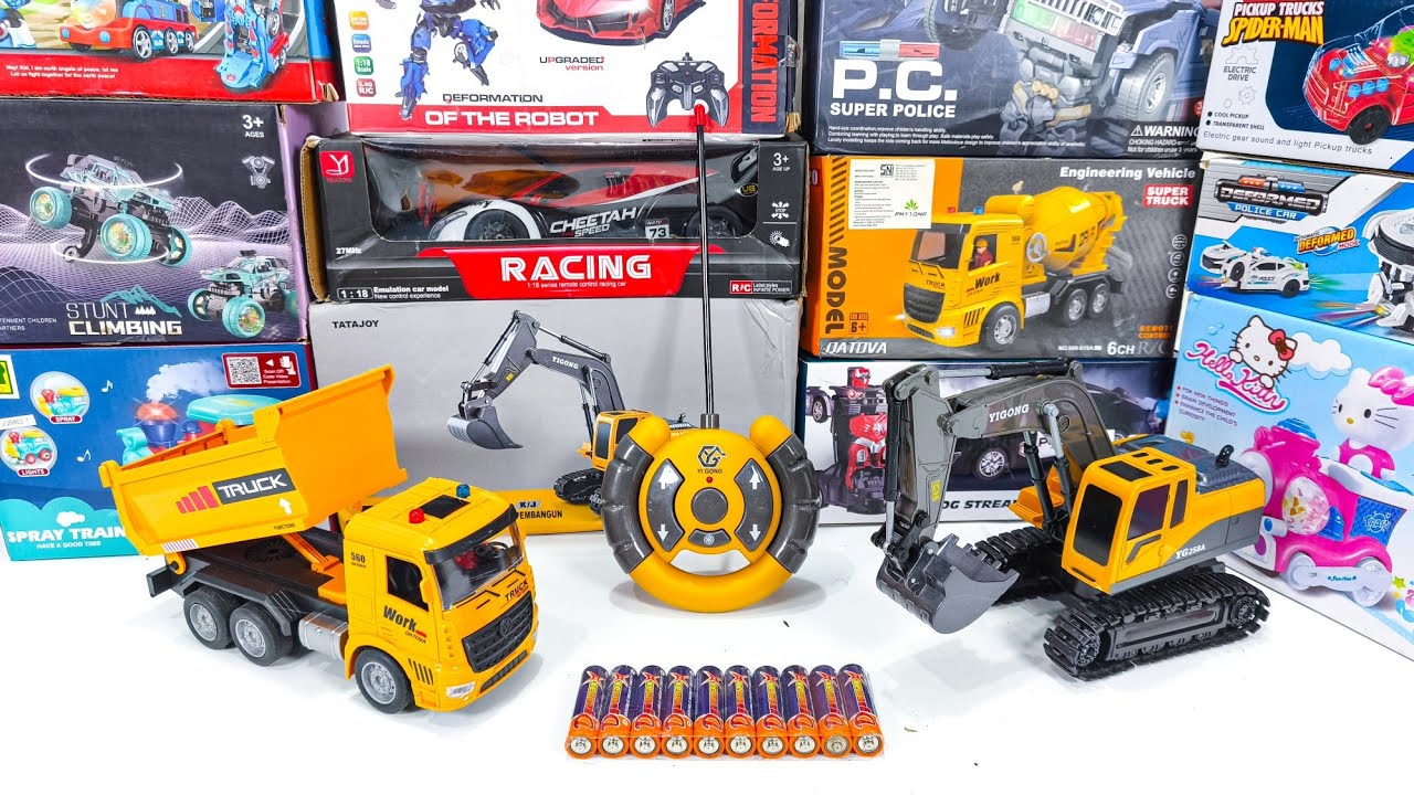 Unboxing Rc Beko Excavator, Rc Racing Speed Car, Police Car, Rc Truck ...