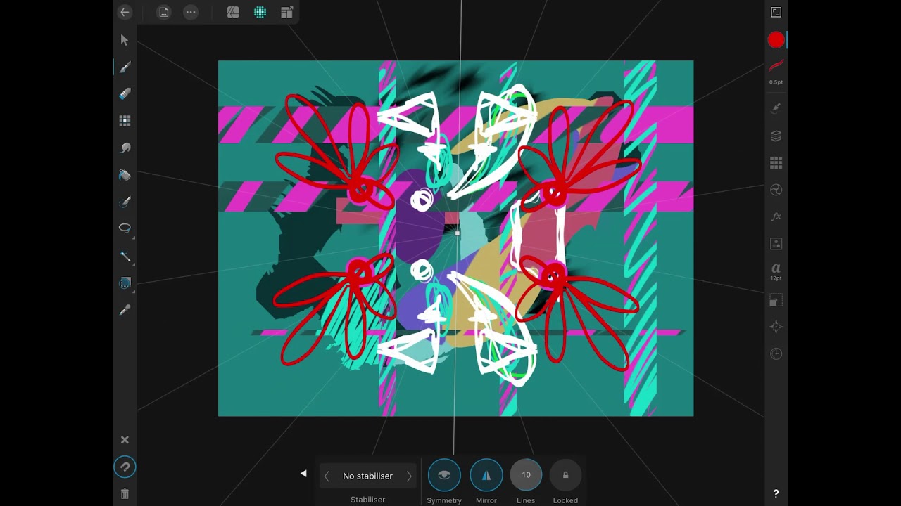 Affinity Designer Pixel Symmetry Drawing - YouTube