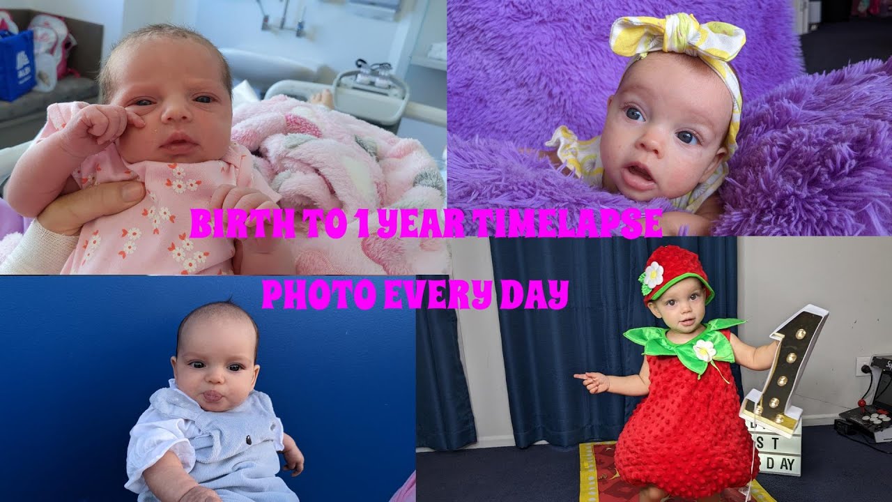 BIRTH TO 1 YEAR PHOTO TIMELAPSE BABY GROWING UP PHOTO EVERY DAY - YouTube