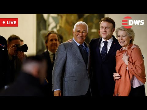 LIVE: Macron Costa Elysee Talks on Ukraine Support EU Defense Strategy Summit Now | DWS News | AC14
