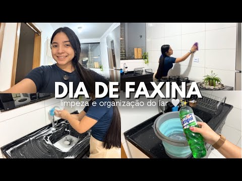 DIA DE FAXINA| limpeza e organização do lar, motivação de faxina 🤍✨🧺