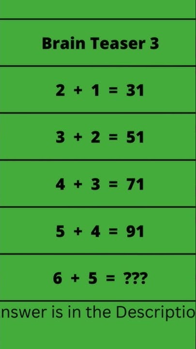 Brain Teaser - 3 #shorts #shortvideo #short #math - YouTube
