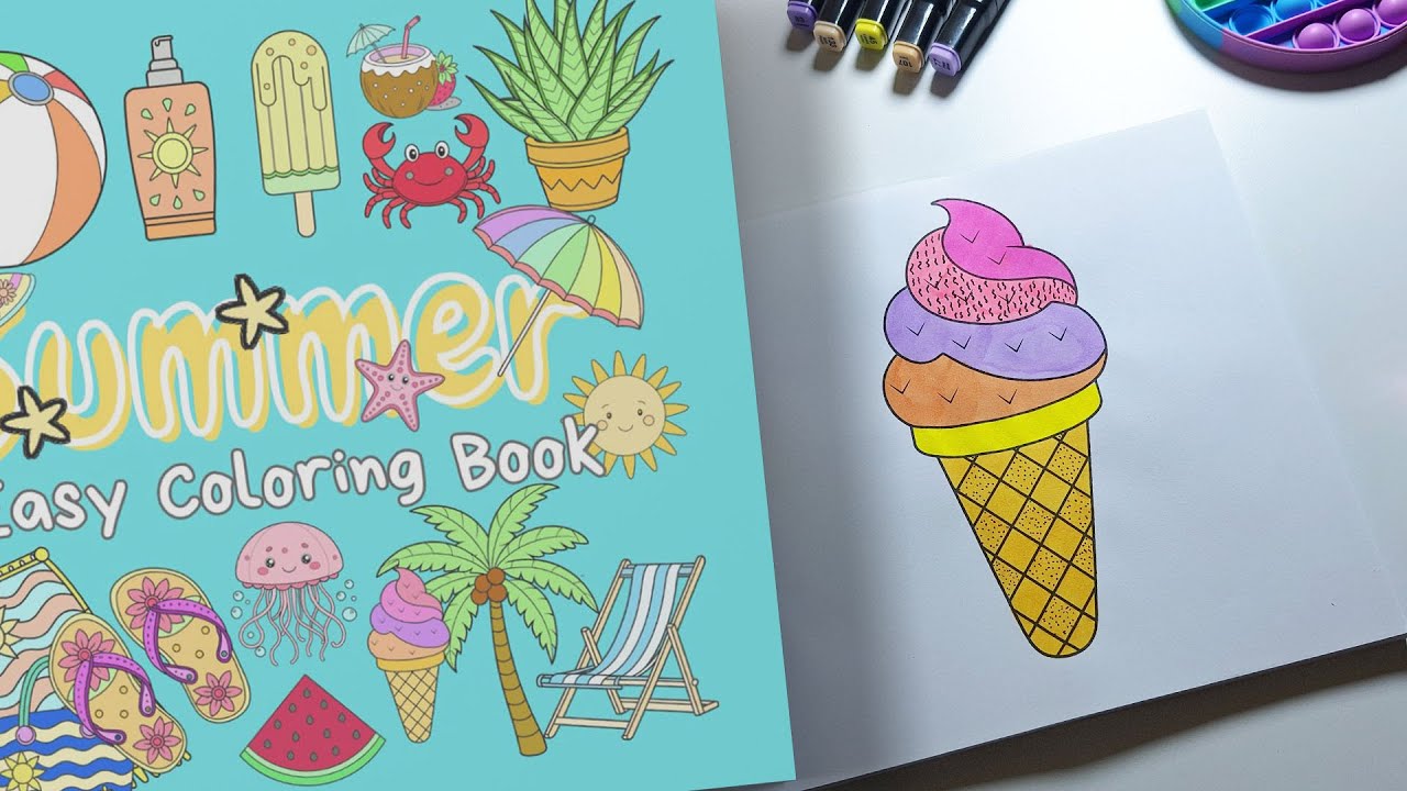 Ice Cream Cone Coloring Tutorial | Sweet Summer Pages | Coloring Story ...