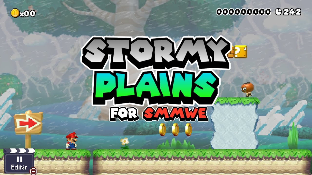 Stormy Plains | NSMBU Custom texture for SMMWE - YouTube