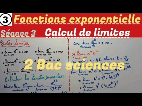 Les fonctions exponentielles. séance 3. 2 Bac sciences. Calcul de ...