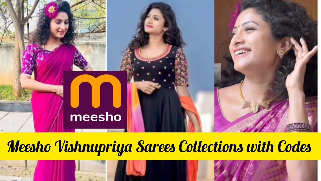 Meesho Vishnupriya Sarees Collections with Codes #meesho #meeshohaul #vishnupriya #haul #viral ...