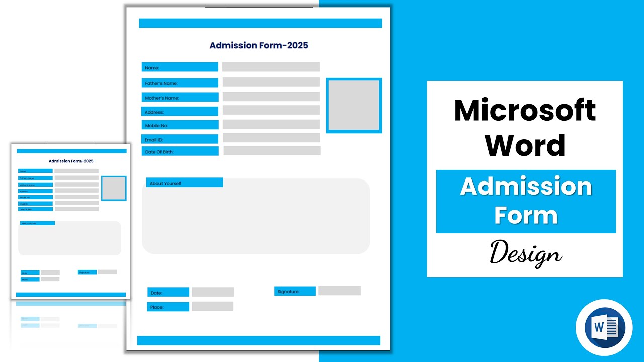 How To Make Admission Form in MS Word | MS Word Admission Form Design ...