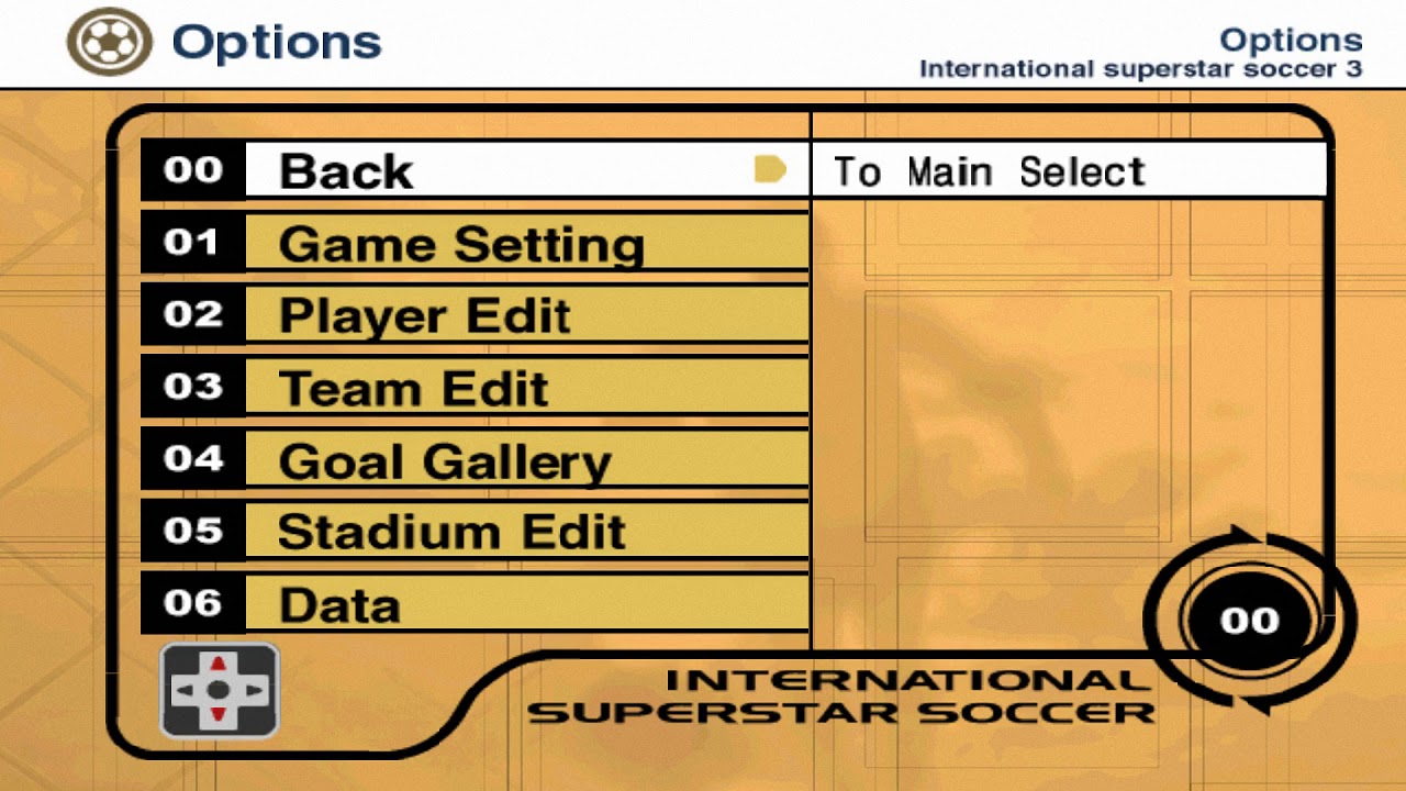International Superstar Soccer 3 Options Menu Music - YouTube