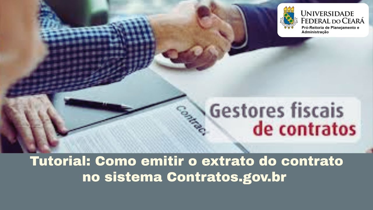 Tutorial: Como Emitir o Extrato de Contrato no Contratos.gov.br - YouTube