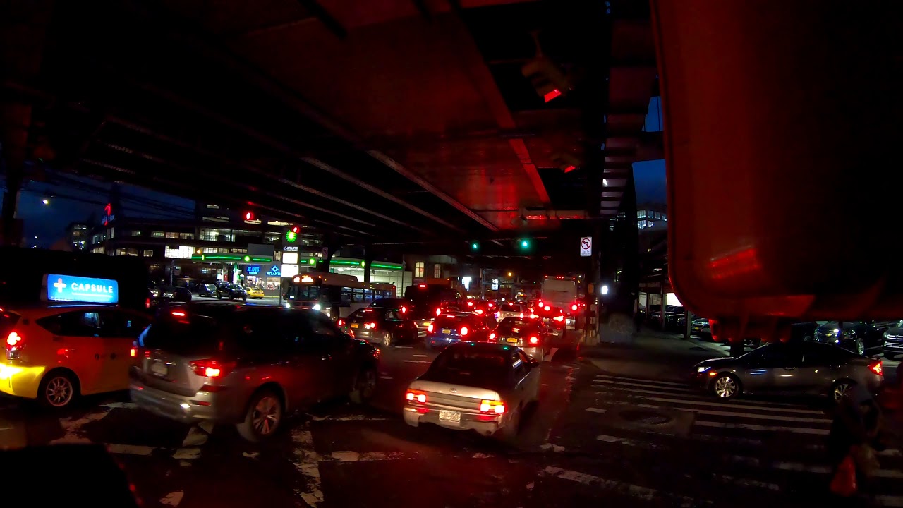 Action Packed Traffic Light Cycle at NYC Intersection - Blocking the ...