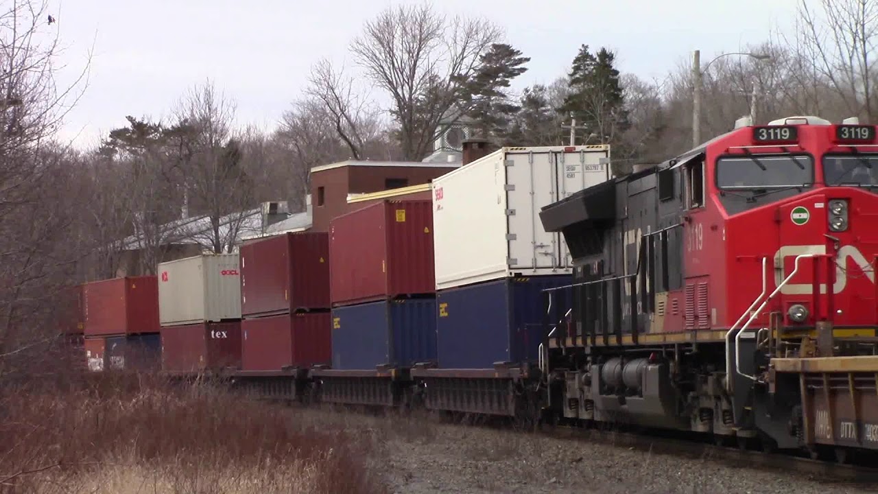 Destination in Sight! CN Stack Train 120 at Bedford, NS (April 16, 2018 ...