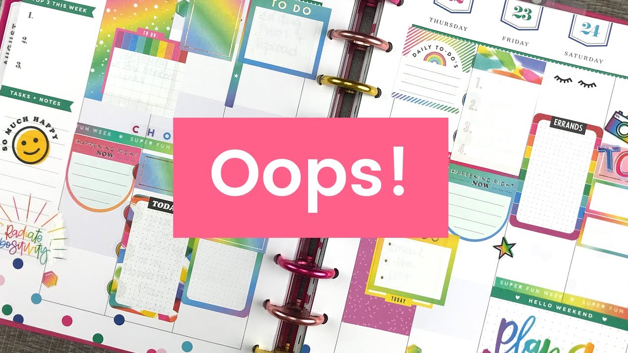 How to fix a BIG mistake in your planner - YouTube