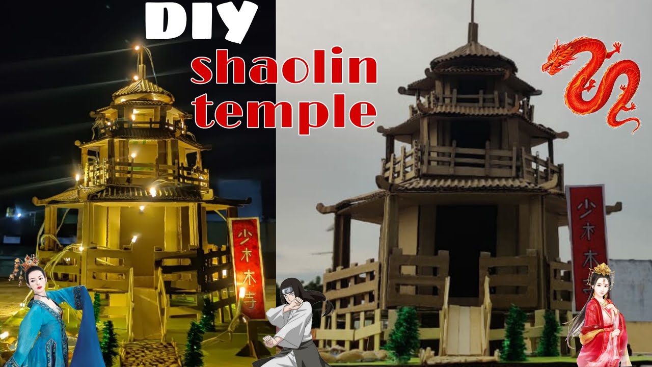 Simple DIY - How to make Shaolin Temple from Cardboard step by step ...