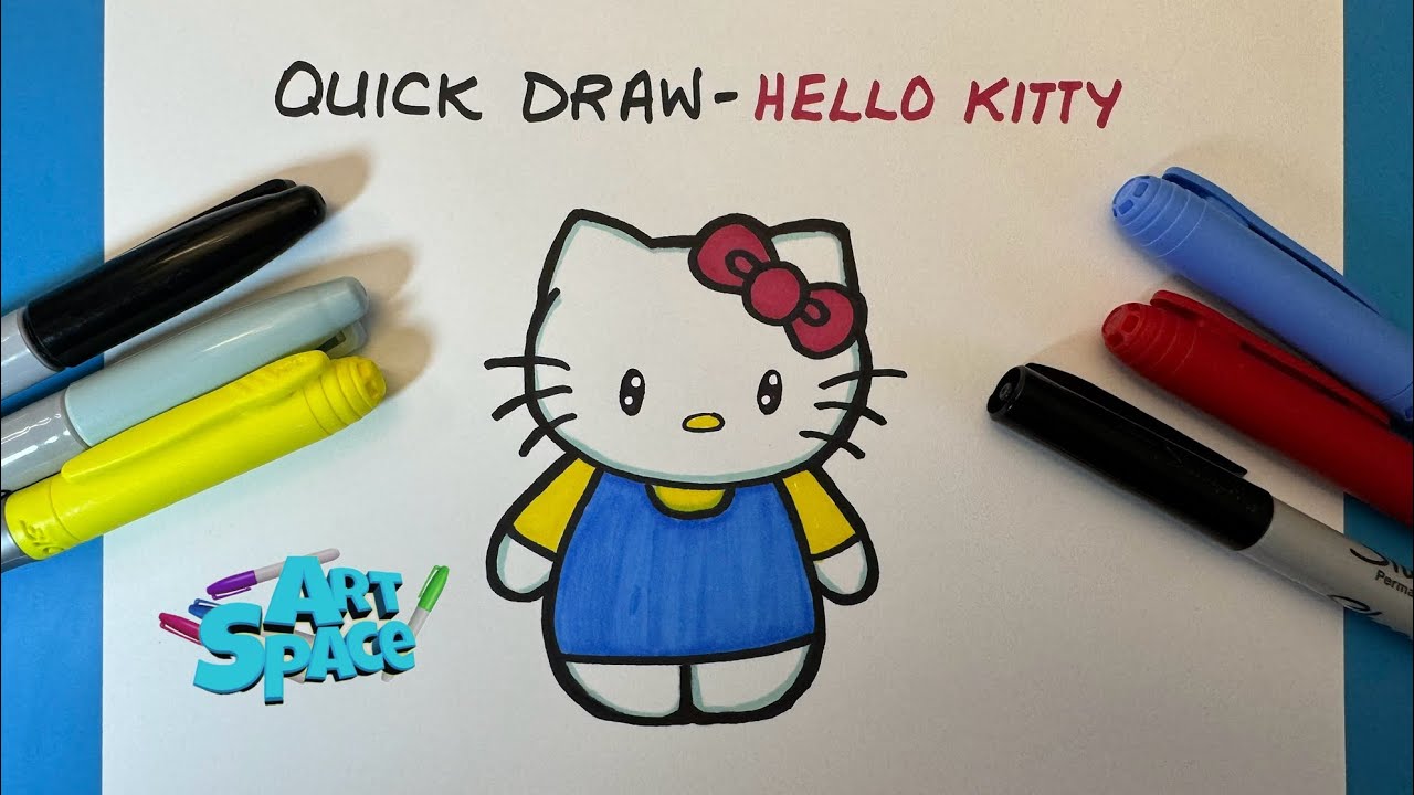 Quick Draws for Kids - How to Draw HELLO KITTY (Easy) - YouTube