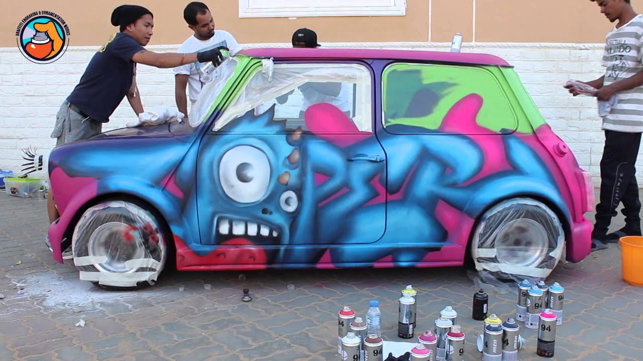 Dubai Graffiti (Mini Cooper painting) - YouTube