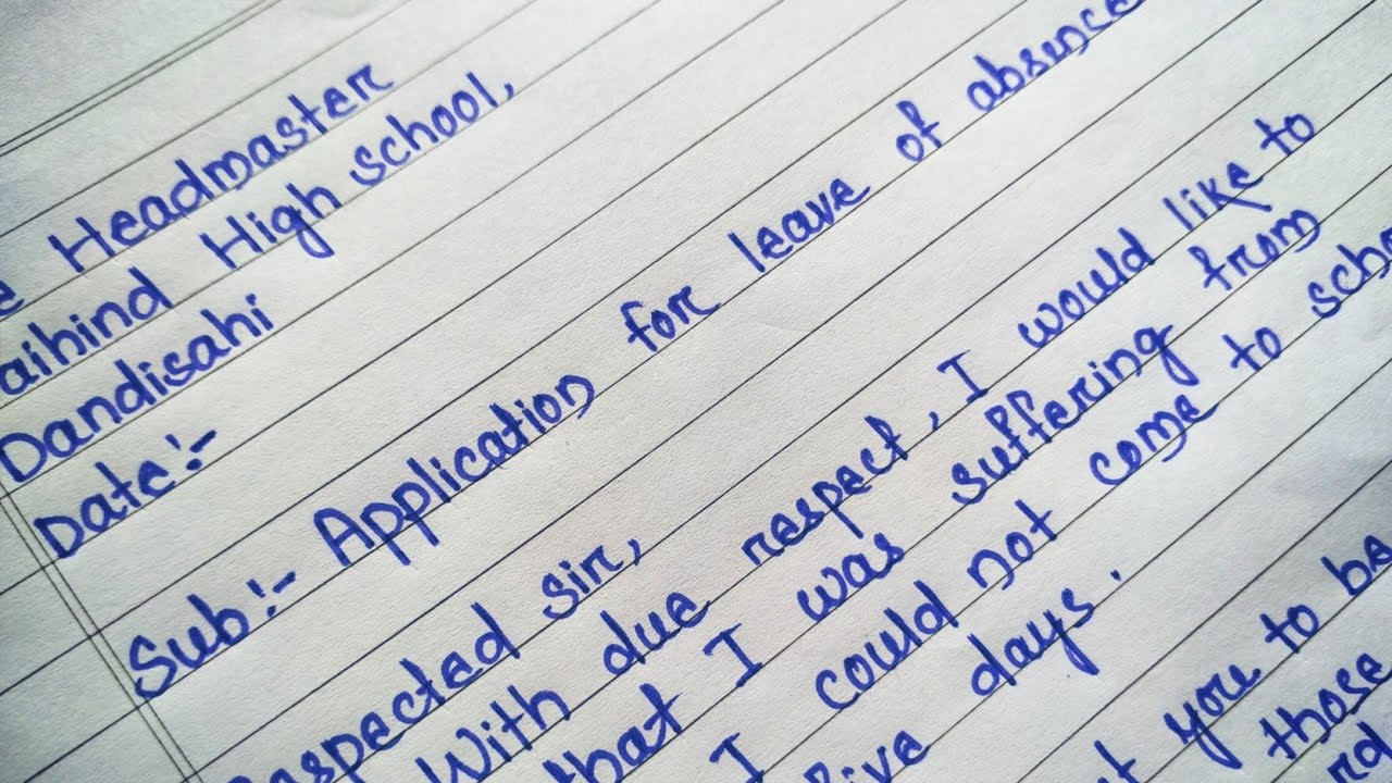 write an application to the headmaster to grant you leave for your ...