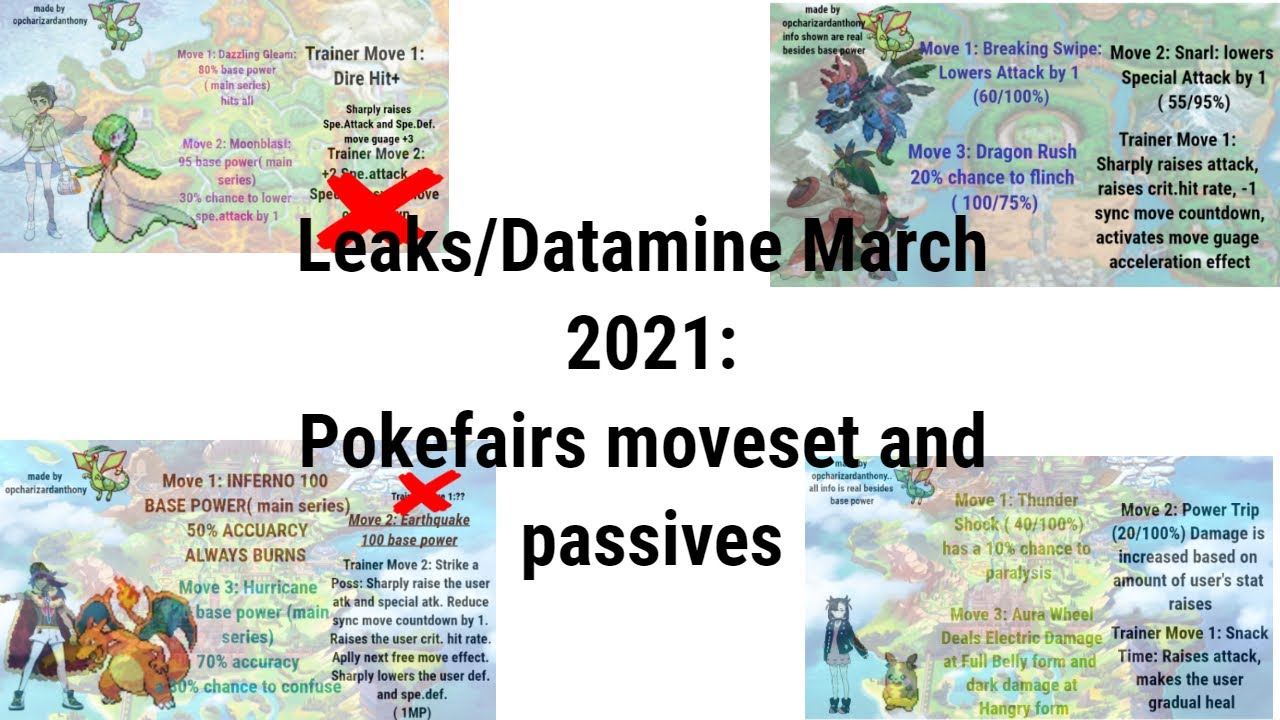 Pokemon Masters EX Datamine March 2021 Pokefairs movesets and passives ...