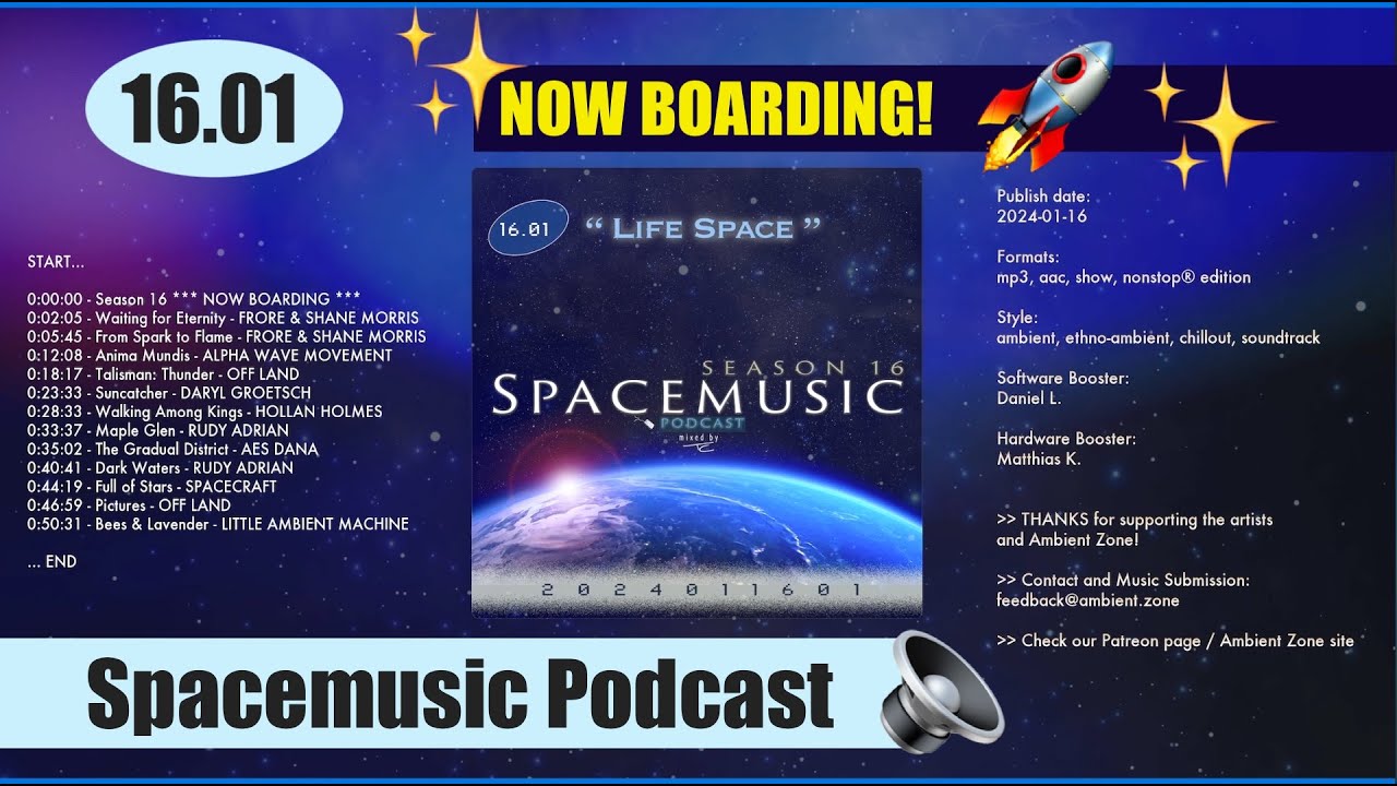 Spacemusic Season 16 🚀 NOW BOARDING! Ambient, Space, Electronic ...