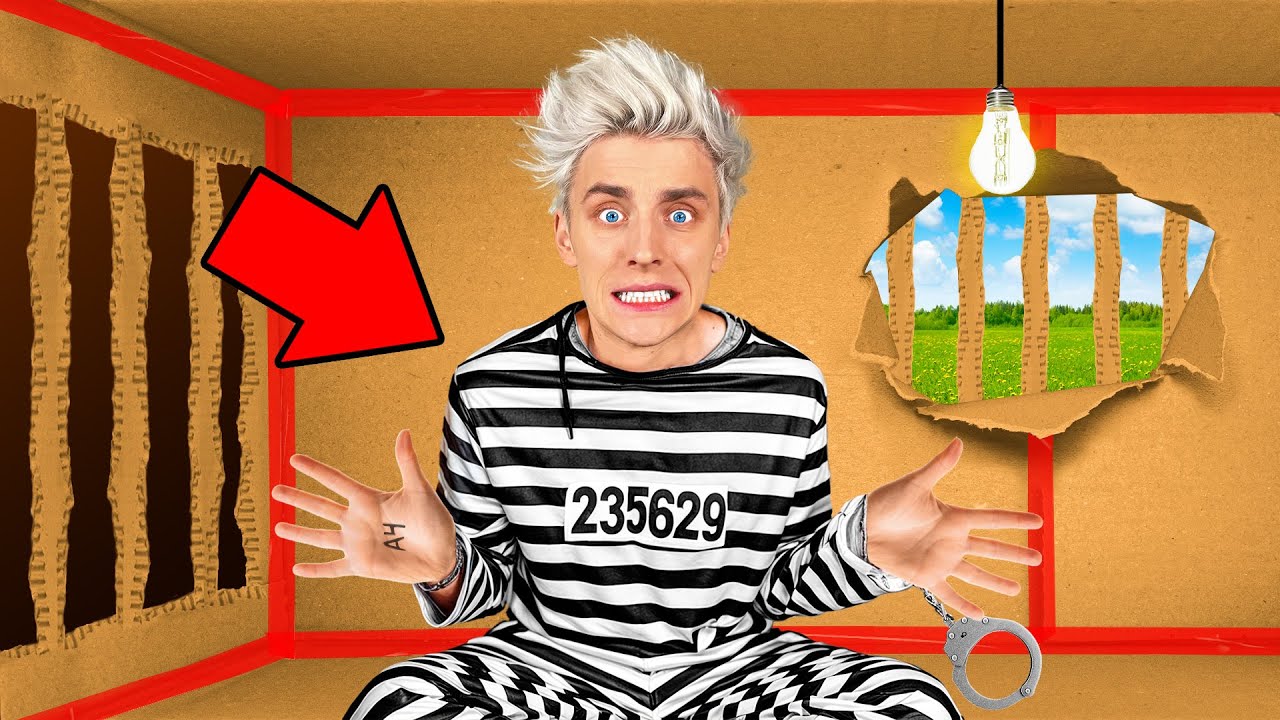 BOX FORT PRISON ESCAPE Challenge - YouTube