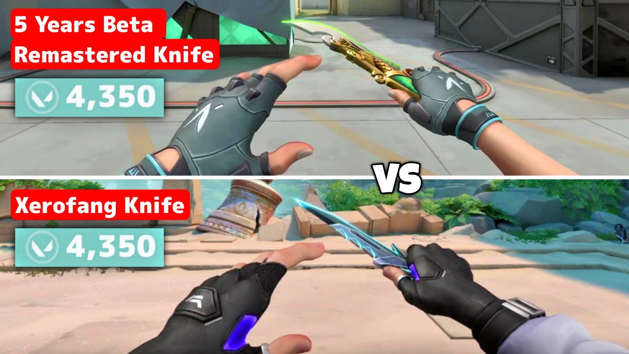 New 5 Years BETA REMASTERED Knife vs XEROFANG Knife (Valorant Best ...