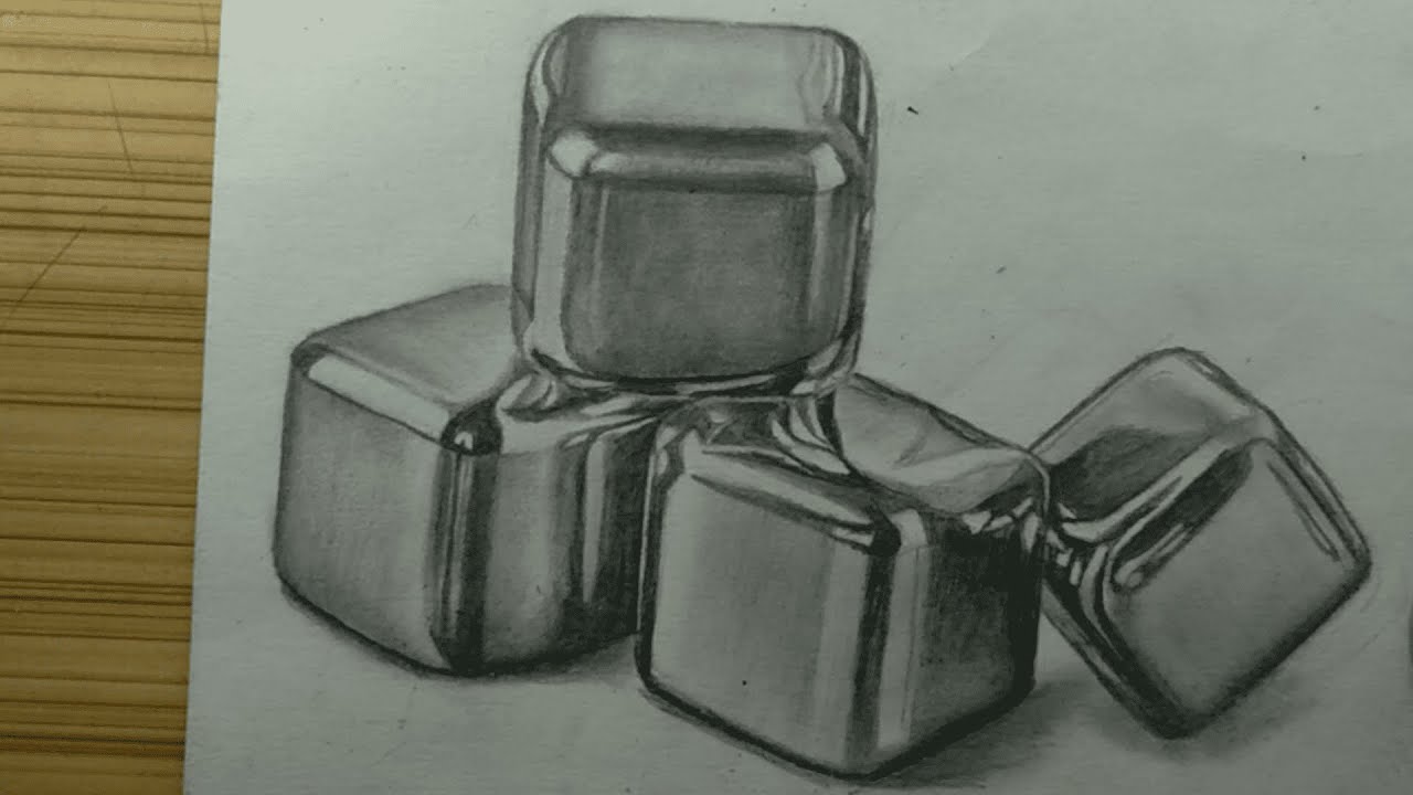 How to draw 3d metal cubes || #drawing #pencildrawing #3dcube - YouTube