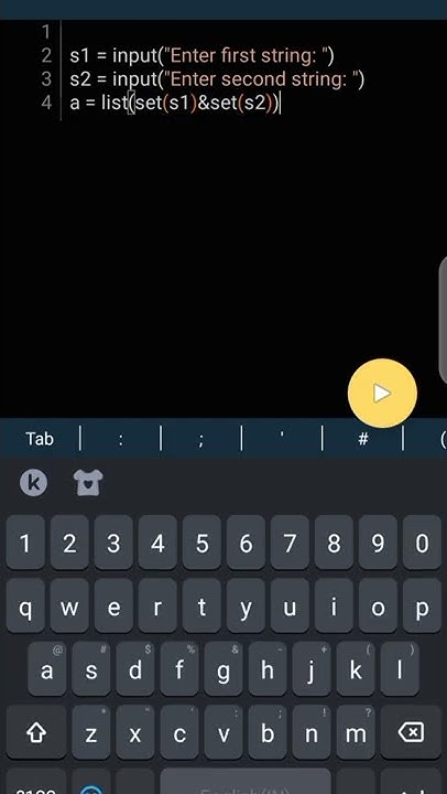 Python Code To Find Common Letters In Two Input Strings Coding Python Shorts Shortvideo