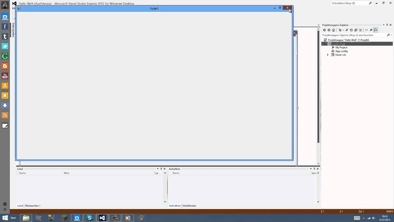 HALLO WELT! - Visual Basic Tutorial #001 - YouTube